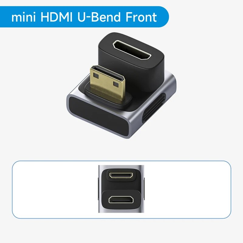 Hagibis мини HDMI-HDMI адаптер 90 градусов U mini HDMI Front