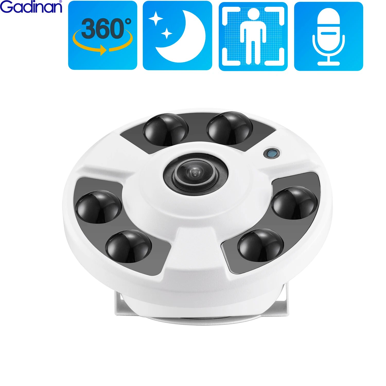 8MP CCTV POE IP Фишай 4K Панорамная камера Внутренняя водозащищенная Широкоугольная 5MP 4MP Купол Односторонний аудио Безопасность Наблюдение-
