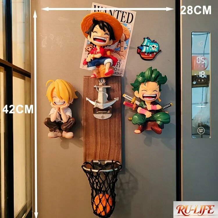Наклейка на холодильник Ван-Пис One Piece Открывалка для пивных бутылок с наклейкой на холодильник Luffy