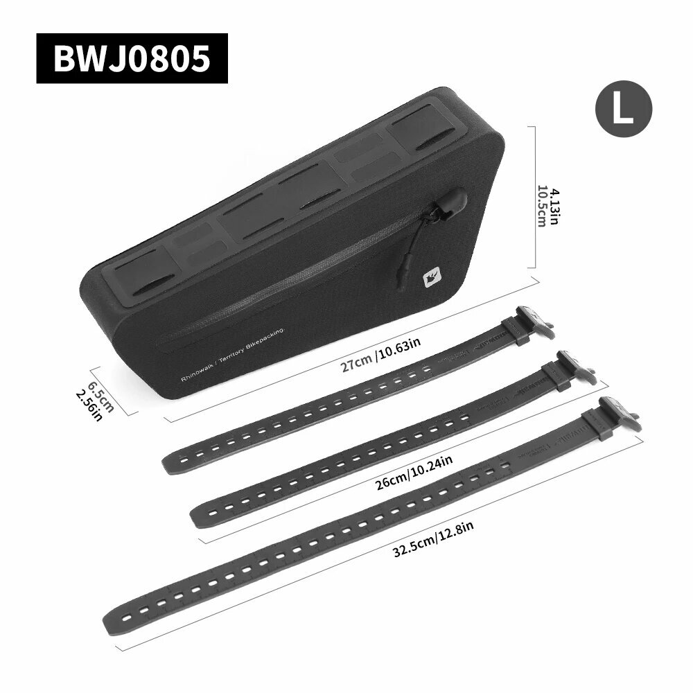 Rhinowalk Водонепроницаемая сумка для велосипедной рамы 1.3L/1.9L Black-1.3L