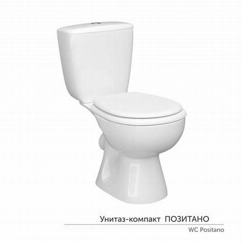Унитаз-компакт PRO, горизонтальный выпуск, нижняя подводка, 1 режим, в комплекте