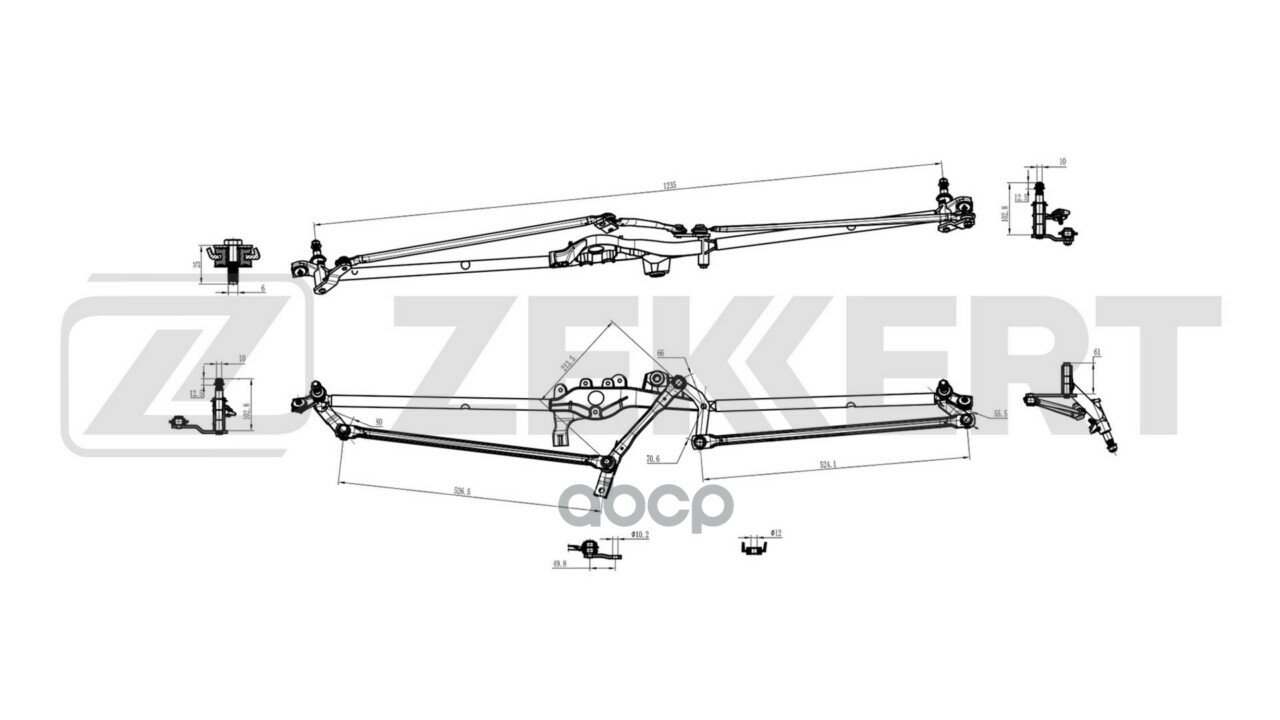 Трапеция стеклоочистителя Opel Astra J 09- Zekkert арт. ws-3035