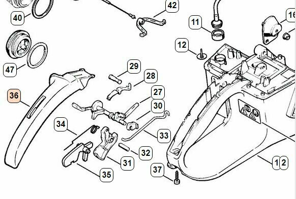 Полукожух рукоятки Stihl MS 640/650/660 11227910600
