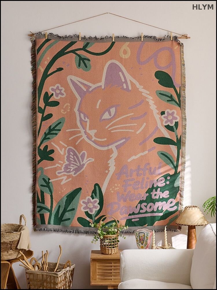 Гобелен 130x180 см，Очаровательный кот