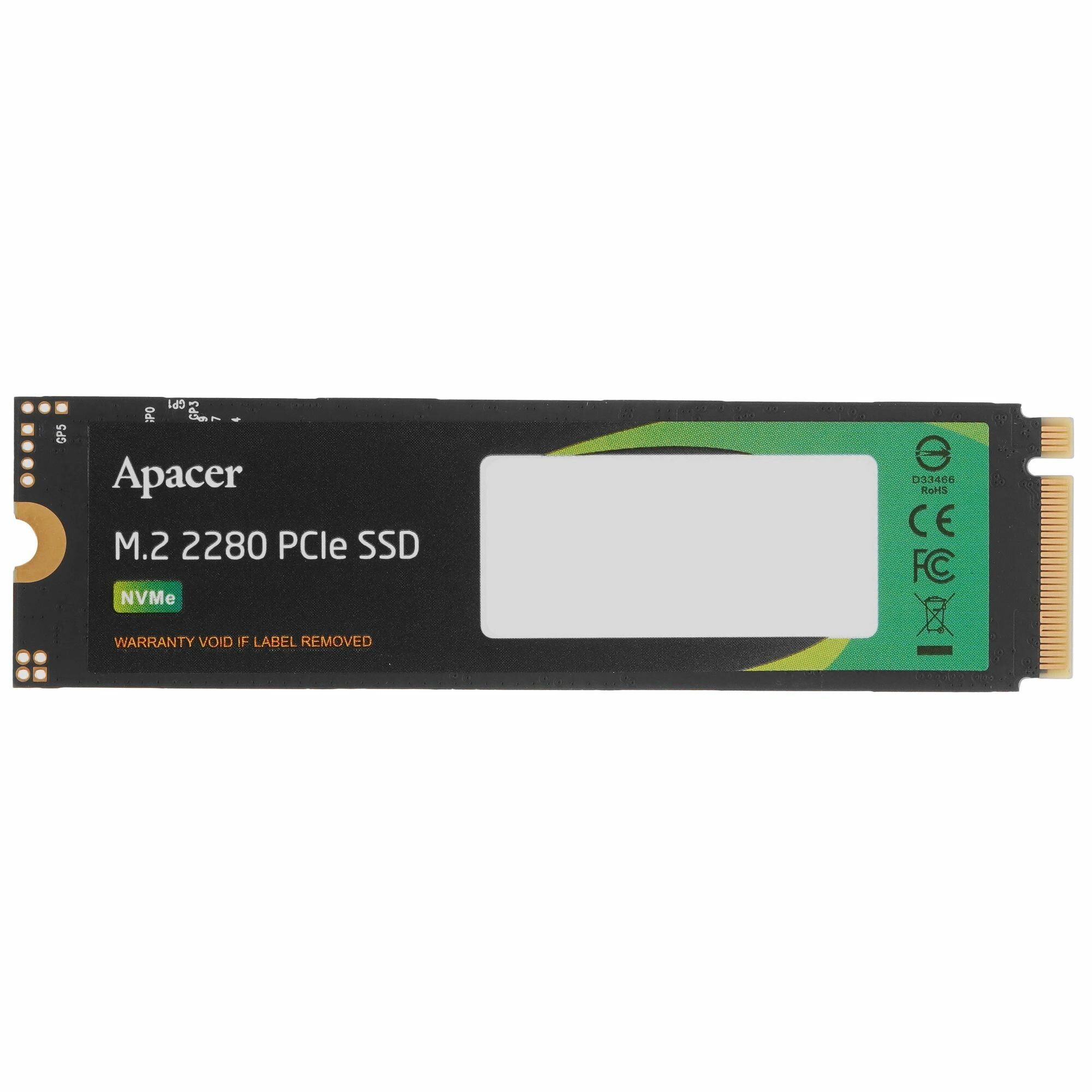 1 ТБ M.2 NVMe накопитель Apacer AS2280Q4X (AP1TBAS2280Q4X-1) - PCI-E 4.0, чтение - 5000 МБ/с, запись - 4400 МБ/c, TBW - 600