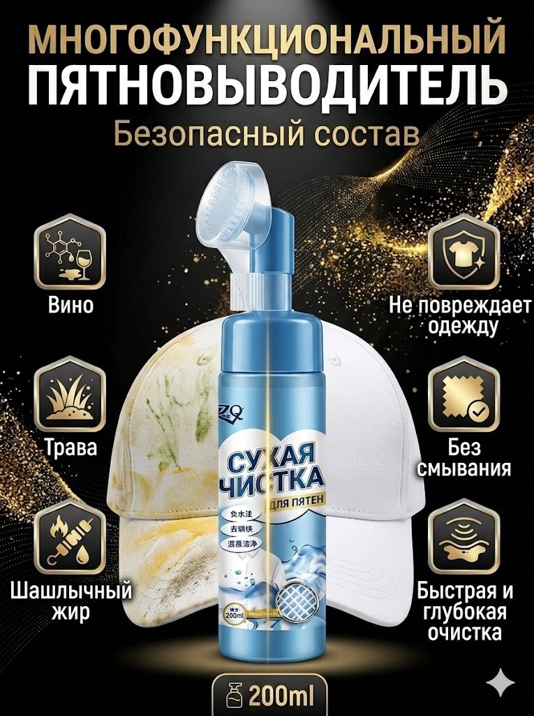 Очиститель для пуховиков и курток - спрей от пятен и грязи 200 мл | Быстрая очистка за 2 минуты