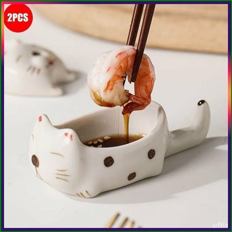 Блюдце "коротконогий кот" 10.5 см 2 шт белый