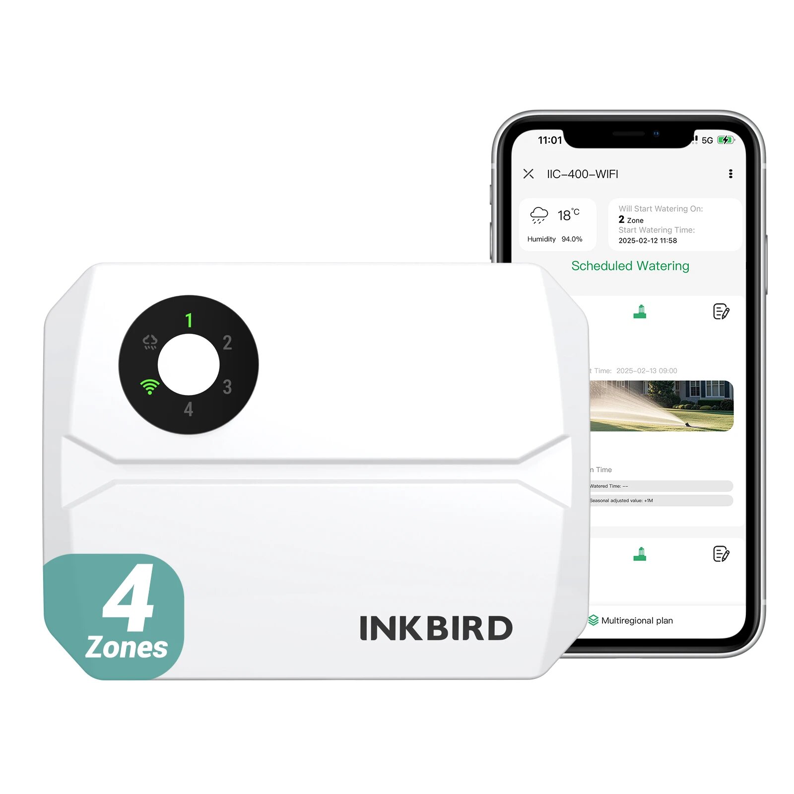 INKBIRD IIC-401-WIFI WiFi контроллер полива 4 зоны Without OTA