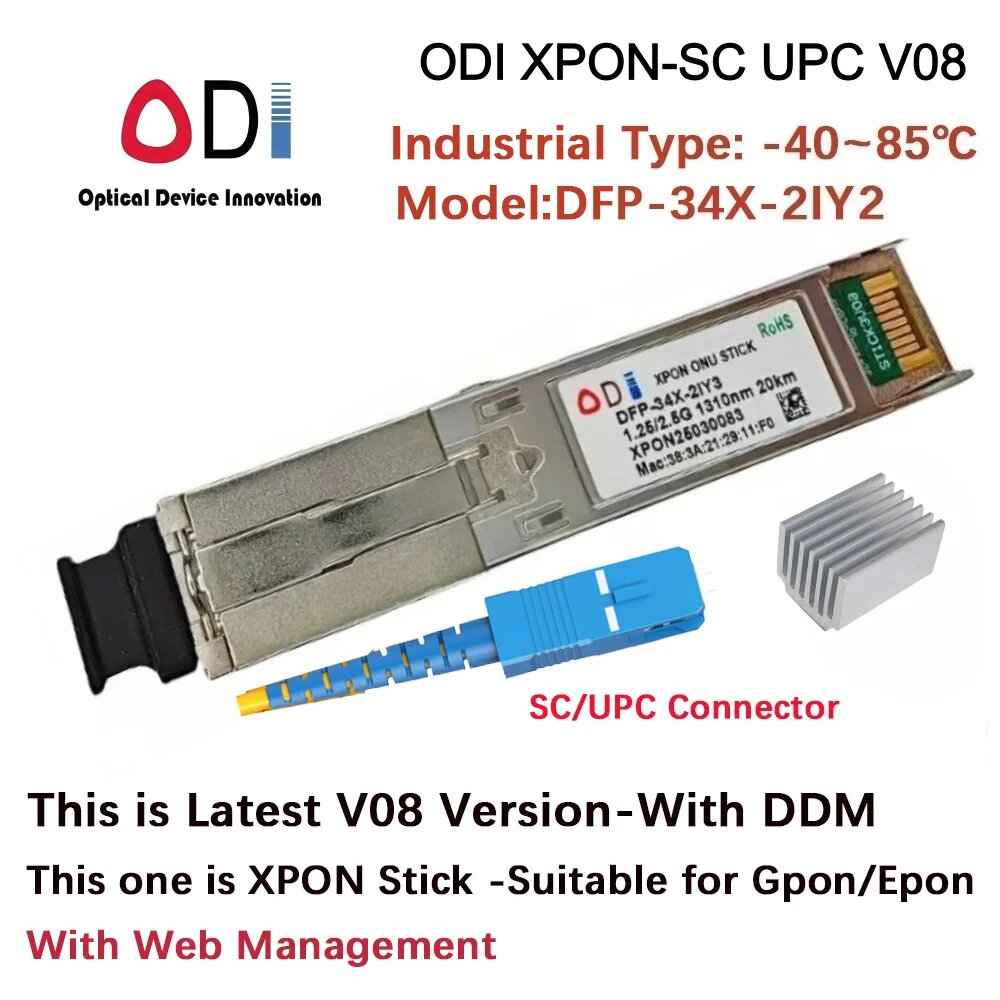 HSGQ/ODI XPON Stick SFP ONU ODI XPON-SC UPC V08