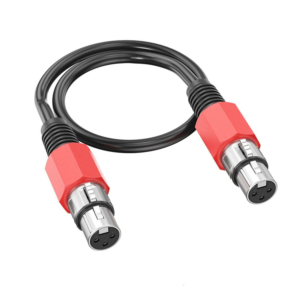 Кабель XLR 3-pin мама-мама, 30см-10м, красный - 2m