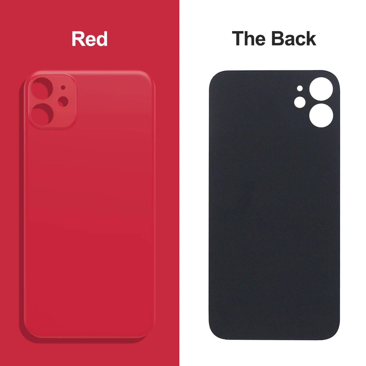 Задняя Стеклянная Крышка Для iPhone 11, Быстрая Замена, Крышка Отсека Для Батареи, Без Красный, Red