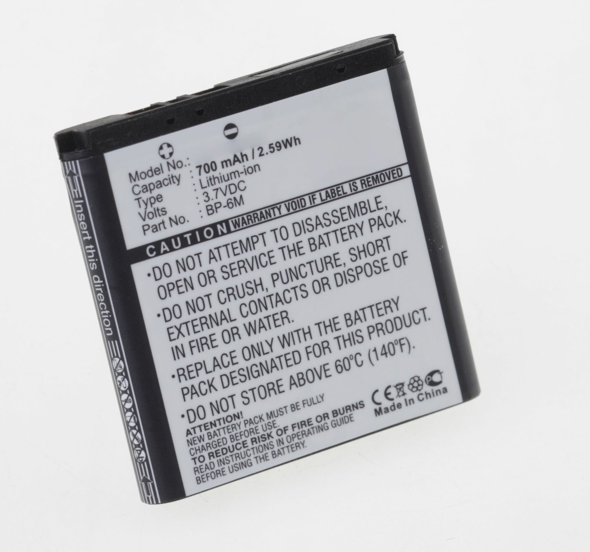 Аккумуляторная батарея iBatt 700mAh для Nokia BP-6M, 6151, 3250 XpressMusic, 3250,