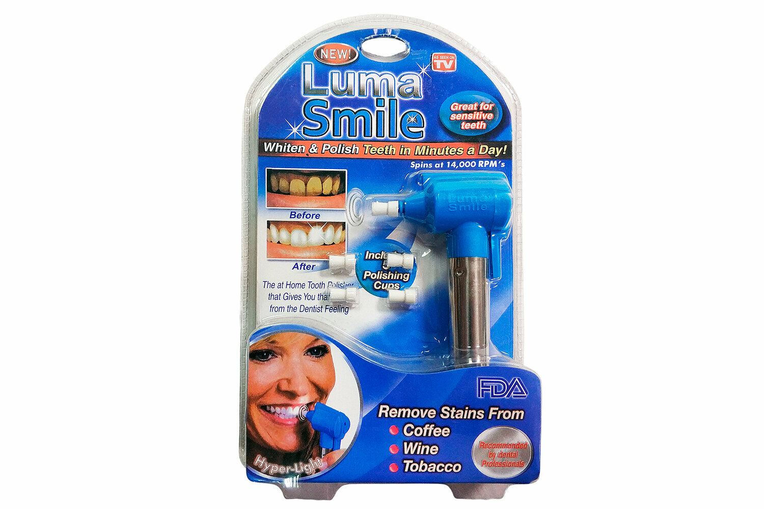 Устройство для отбеливания зубов "Luma Smile", 5 сменных насадок.