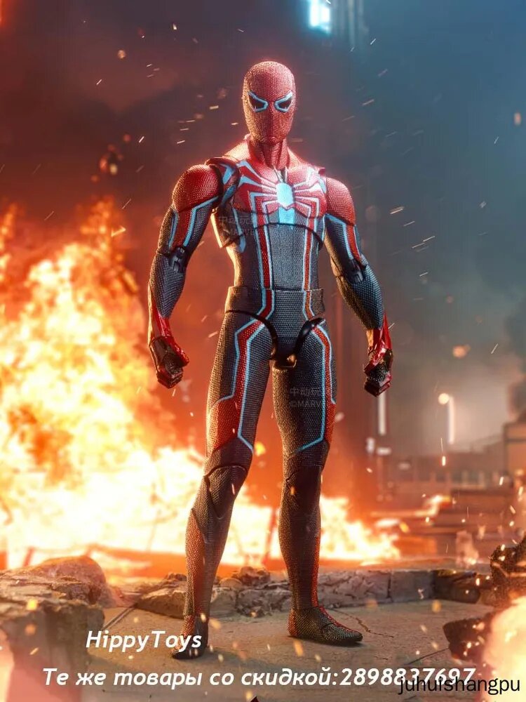 Человек паук фигурка, Spider-Man VELOCITY SUIT, PS5, подвижные фигурки,18 см, ZD TOYS