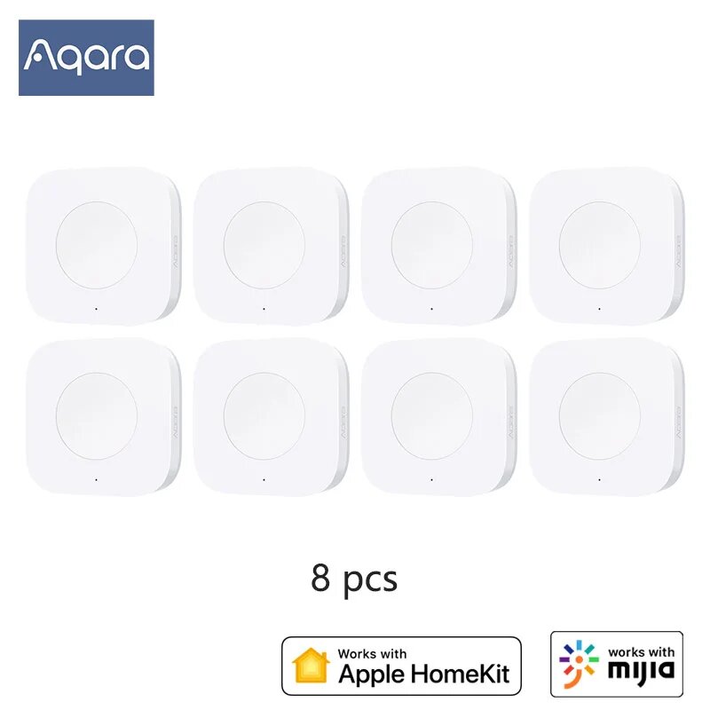 Оригинальный интеллектуальный беспроводной мини-выключатель Aqara Smart Key One Button Remote Control ZigBee датчик Wi-Fi выключатели, совместимые с Mi Home Homekit-8X беспроводной переключатель