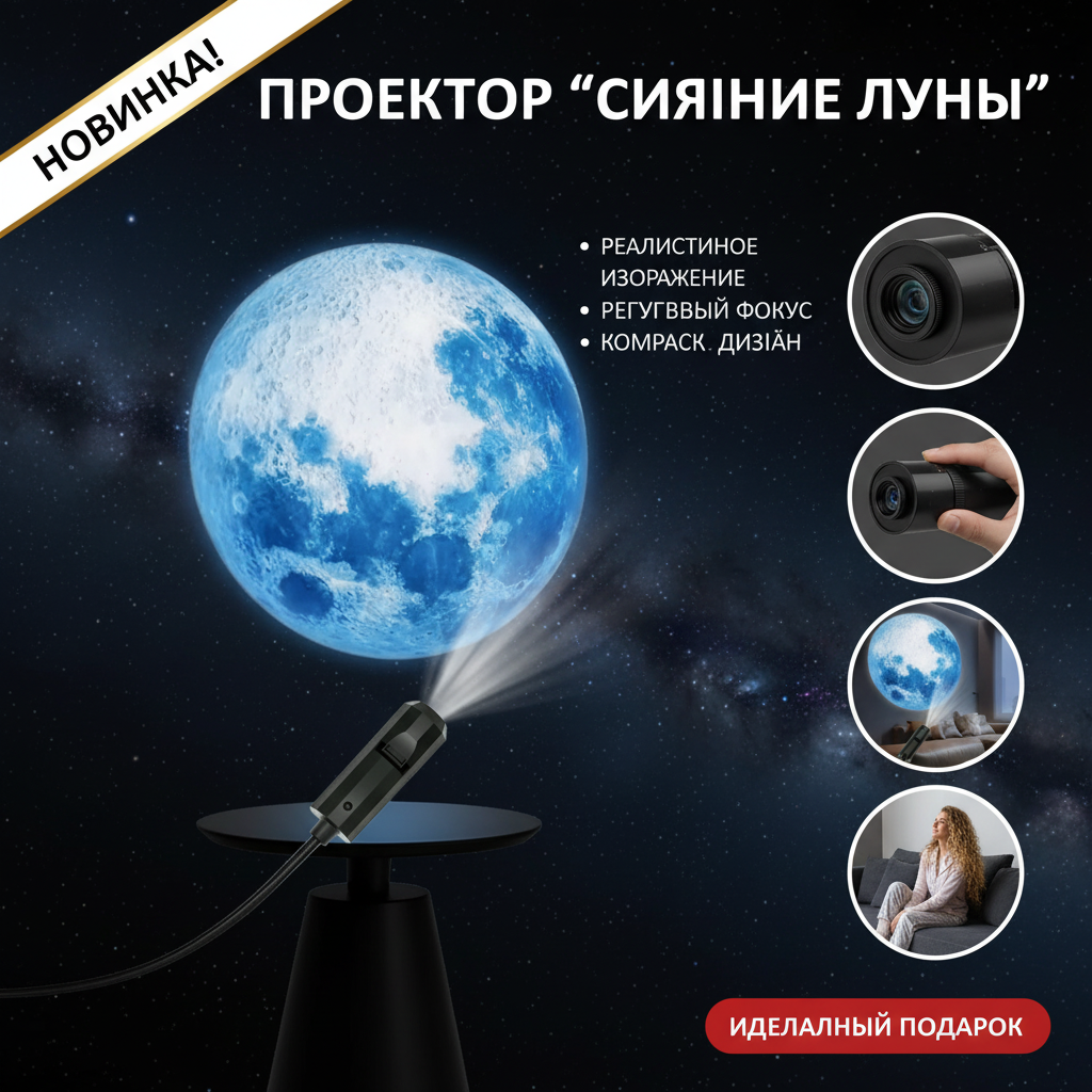 USB проектор ночник Луна-Земля с 10 планетарными узорами для спальни и детской