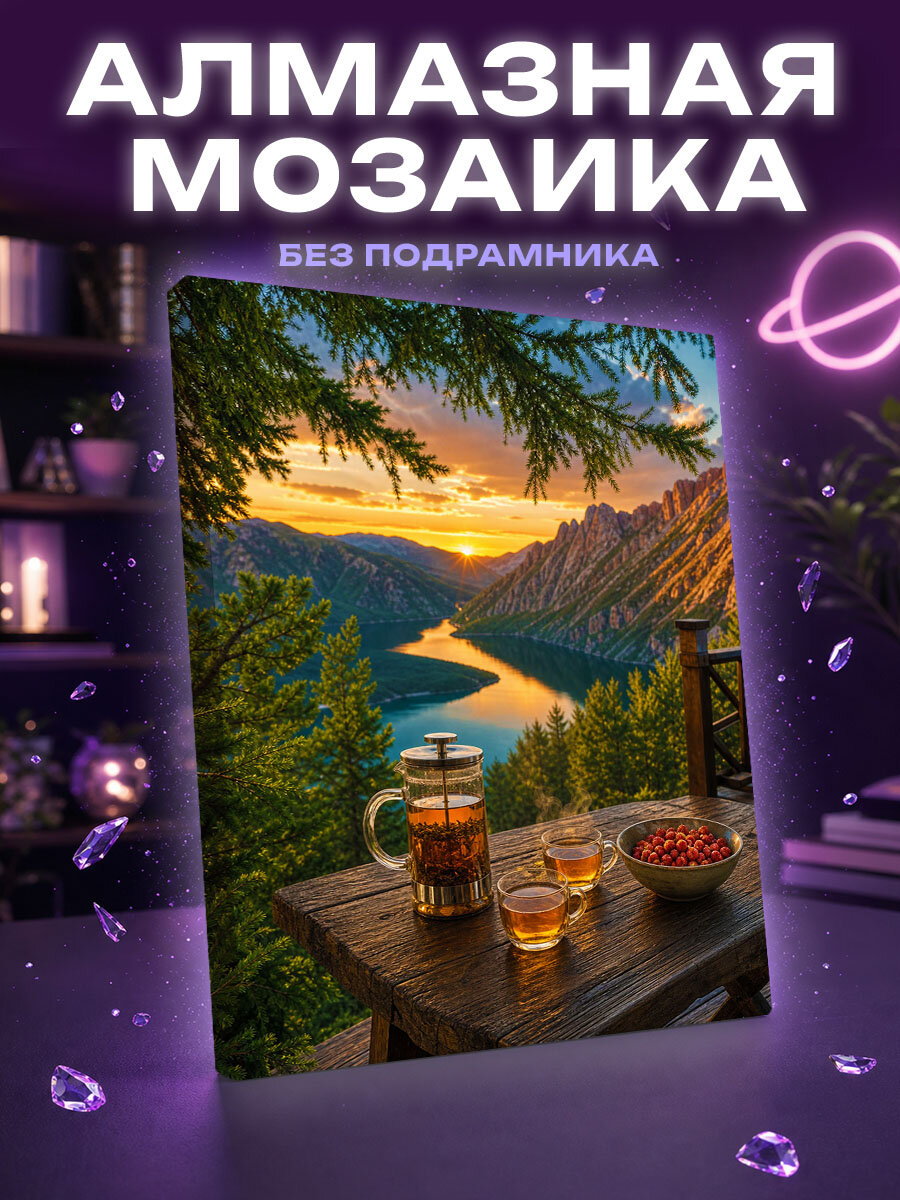 Алмазная мозаика Закатная терраса над Банным
