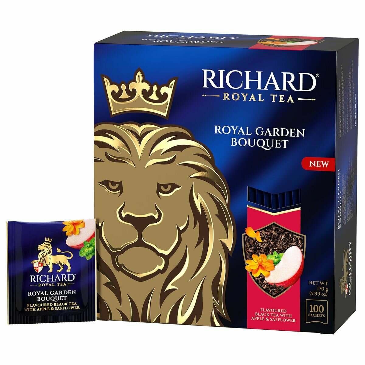 Чай Richard Royal Garden Bouquet черный с яблоком и мятой, 100 пакетиков по 1,7г, 102737 (102737), 8 уп.