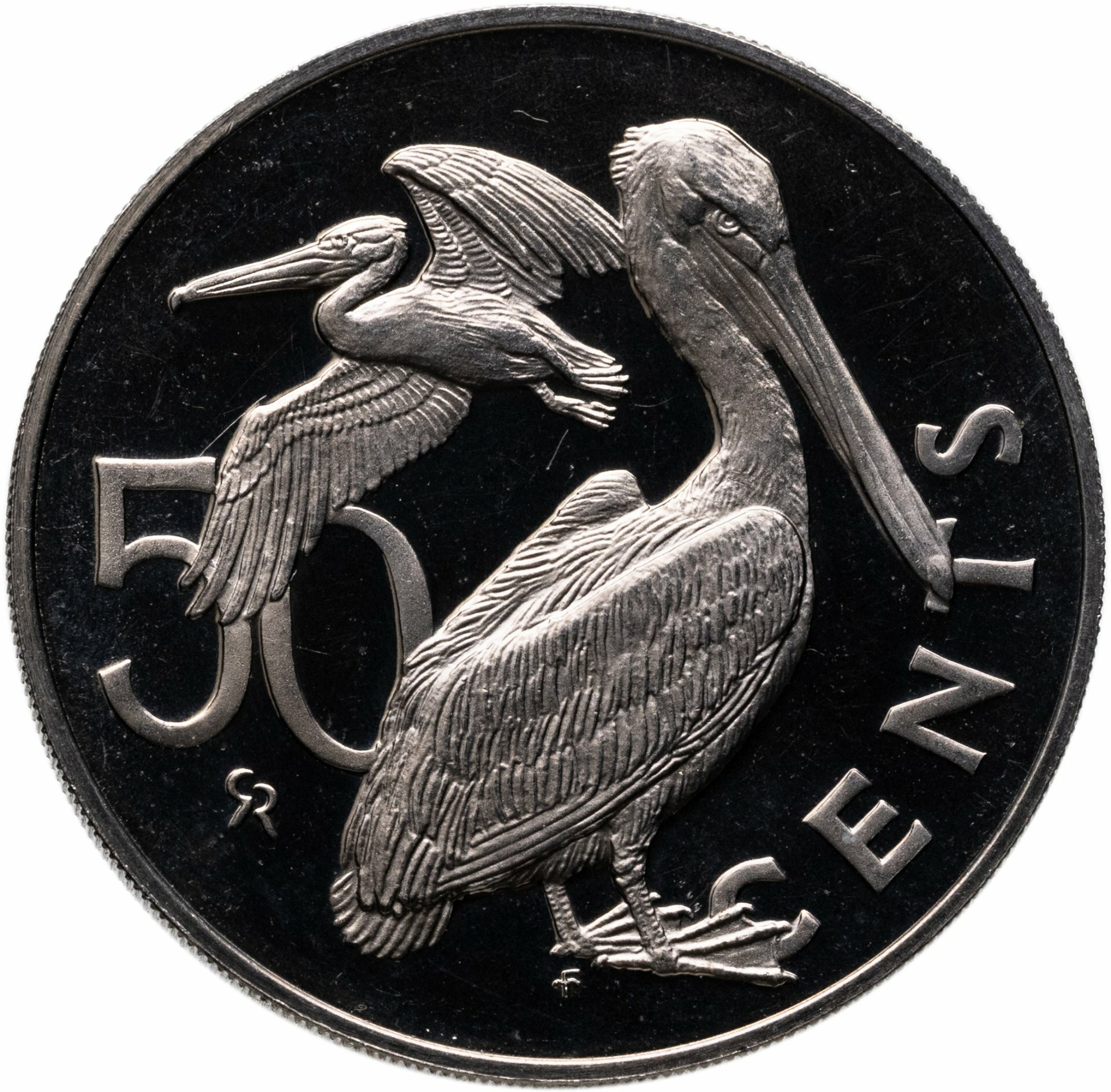 Британские Виргинские острова 50 центов cents 1974, Мельхиор медь-никель, в сохранности Proof