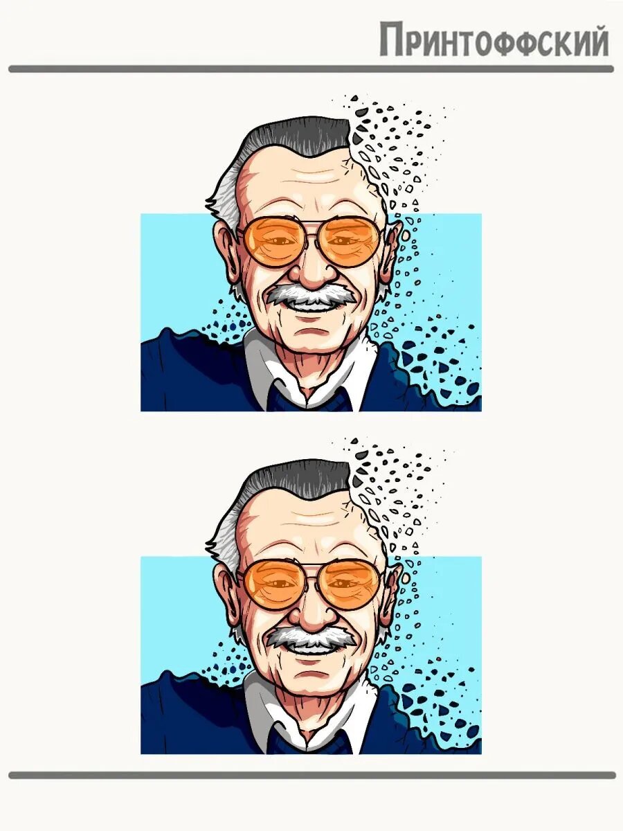 2-е (Две) Термонаклейки Stan Lee Стэн ли