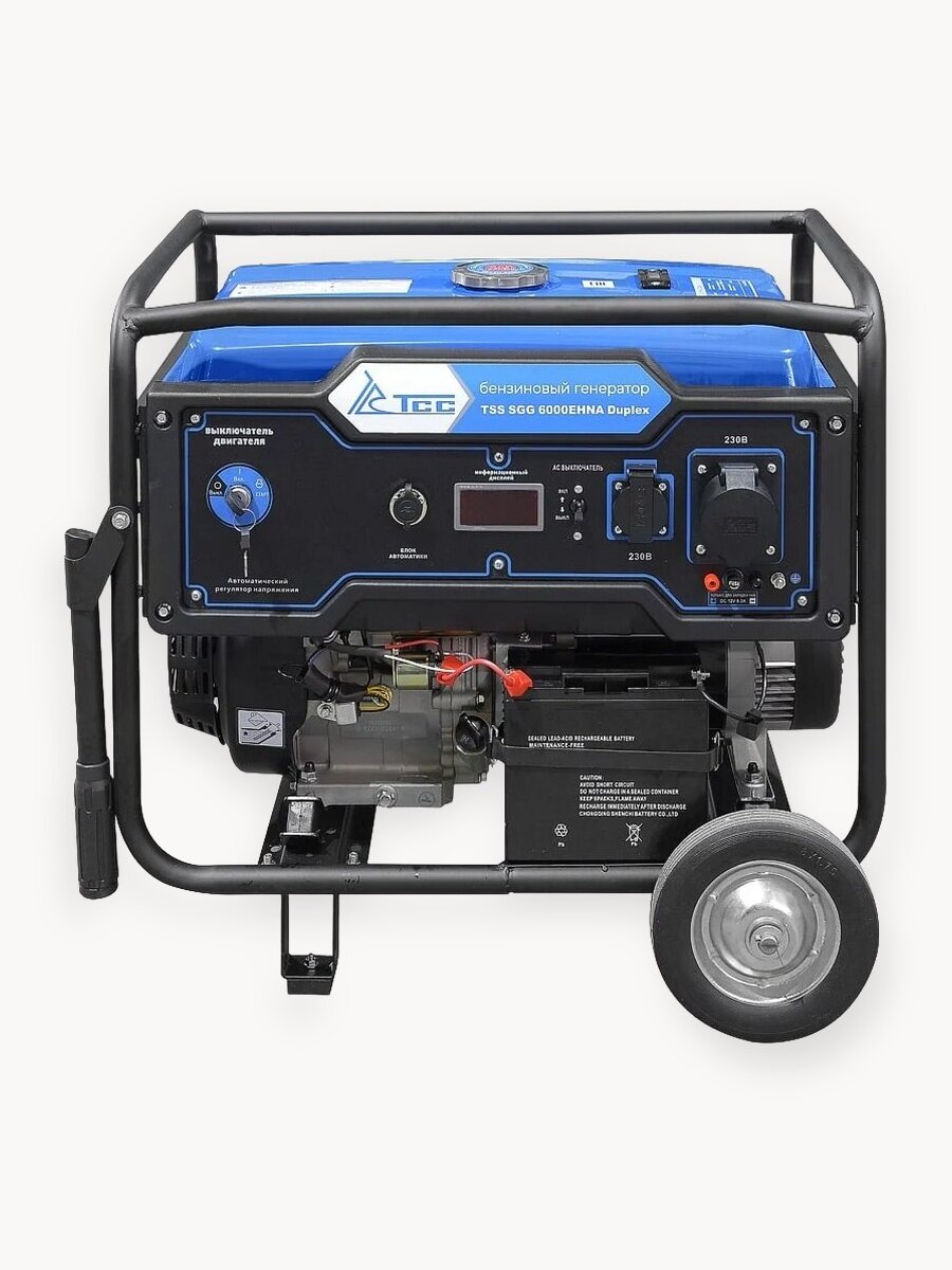 Бензогенератор ТСС SGG 6000EHNA Duplex с мощностью до 6.5 кВт, экономичным двигателем и удобной транспортировкой для полевых условий