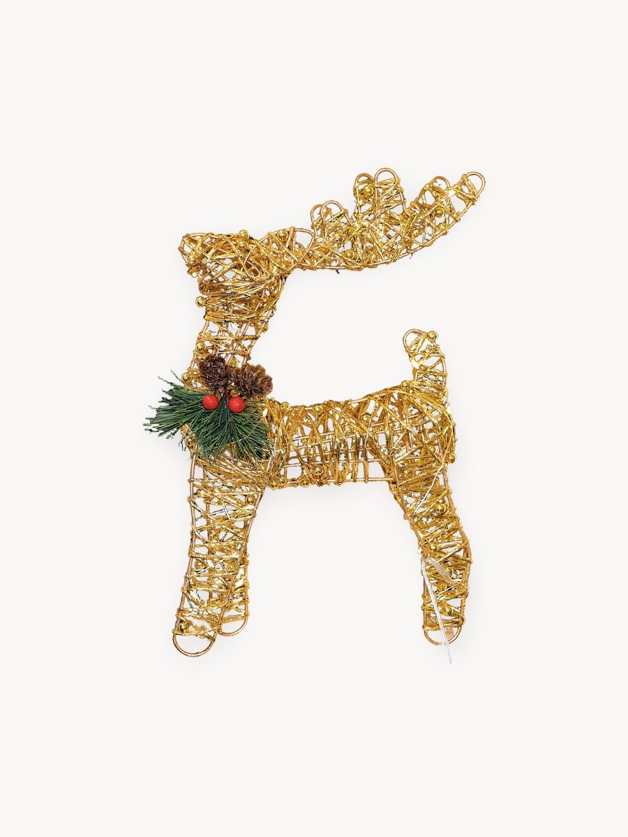 Новогодние украшения - Олень новогодний светящийся, новогодний декор, 30 см, от розетки, теплый свет
