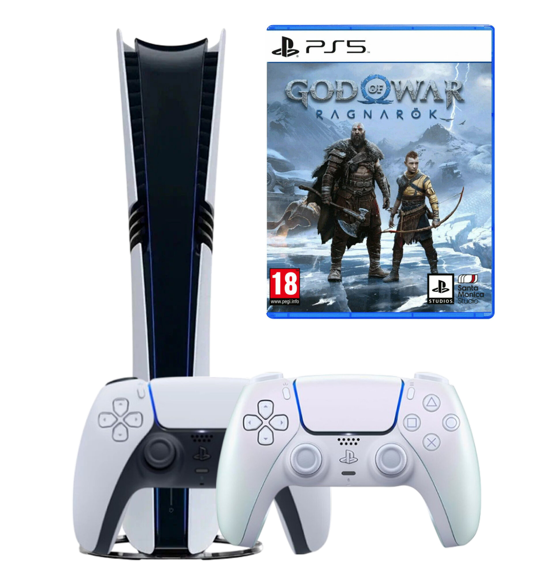 Игровая приставка PS5 Pro+ игра God of War+Chrome Pearl