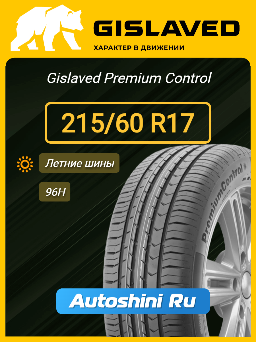 Шины летние Gislaved Premium Control 215/60 R17 96H