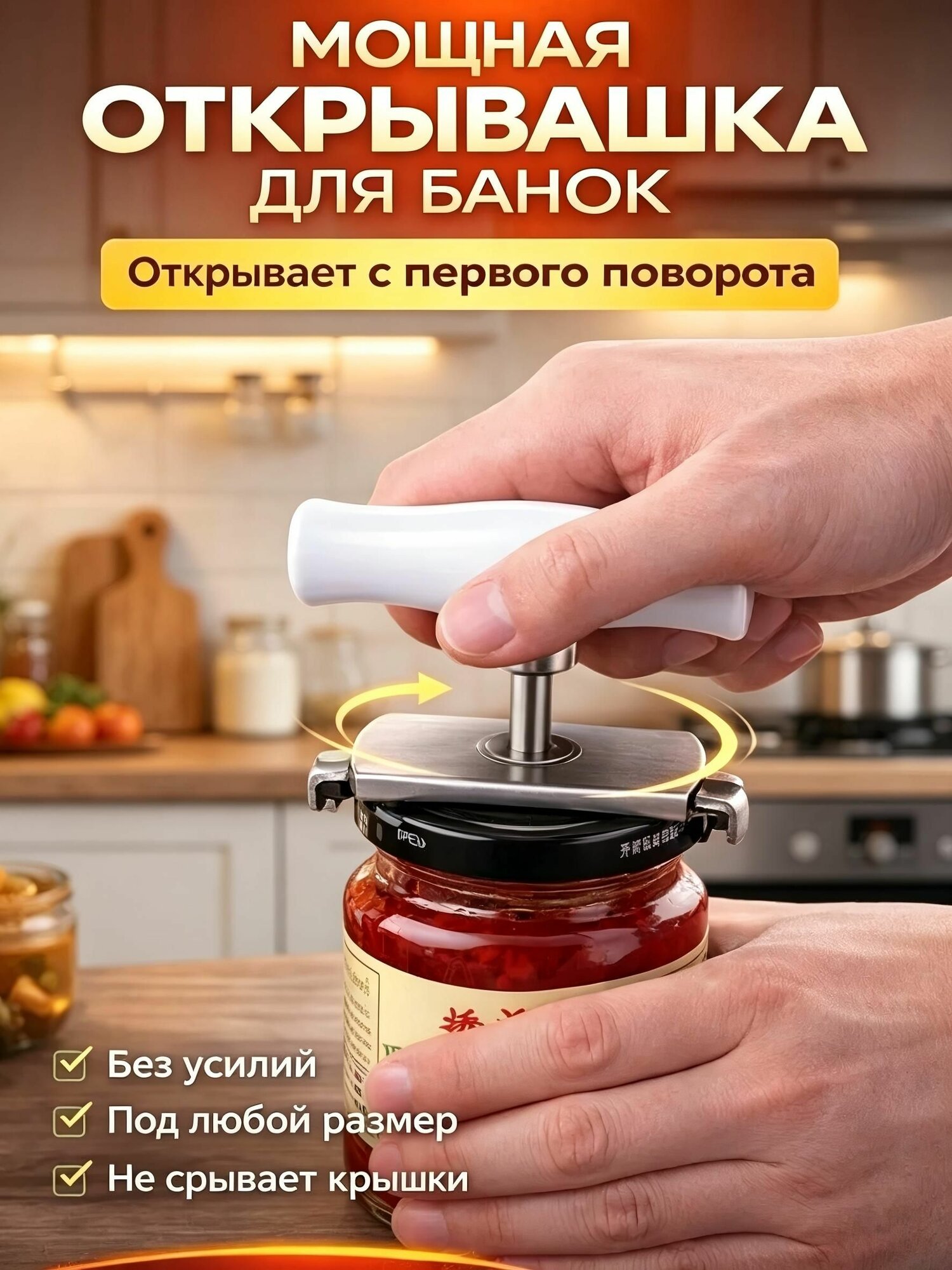 Открывалка 10.5 см нержавеющая сталь белый