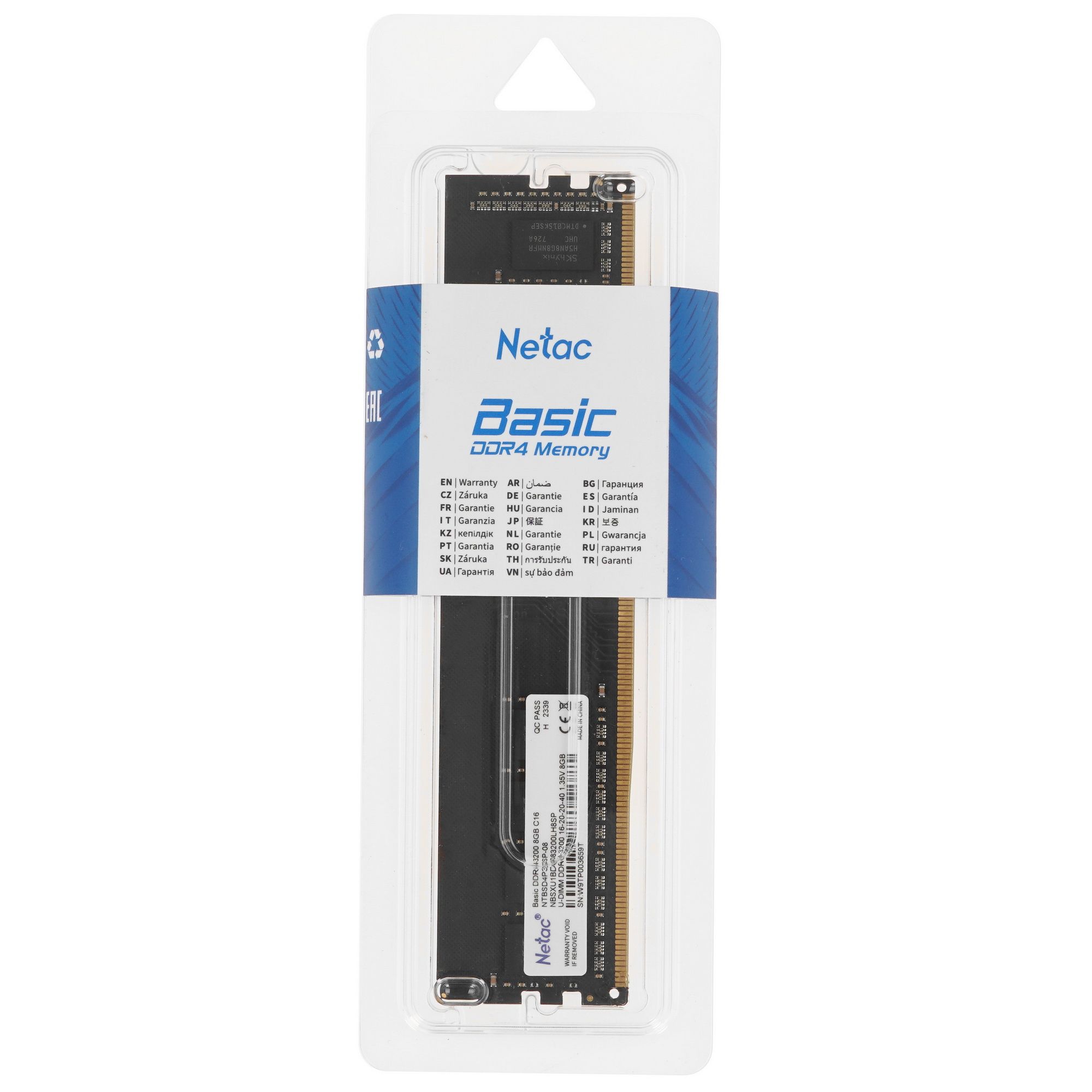 Netac Оперативная память DDR4, 3200 МГц, 1 x 8 ГБ (NTBSD4P32SP-08)
