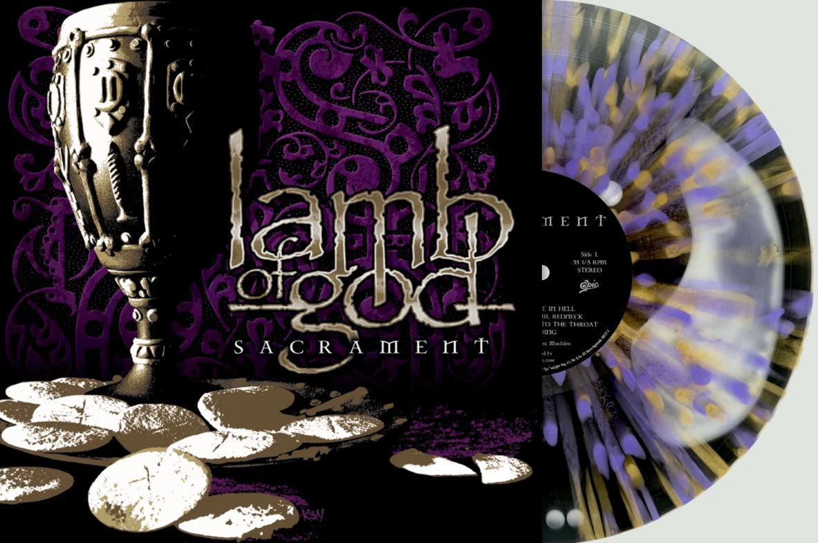 Скоро Lamb of God - Sacrament (Осенью 2026)/Limited Edition & Bad World - В фиолетово-золотых тонах с эффектом брызг черной жидкости/Виниловая пластинка