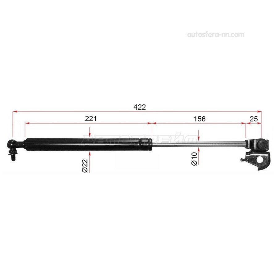 SAT ST5345069015 Амортизатор капота Toyota Land Cruiser (J80) 89-97 / Lexus LX 95-97 (Слева)