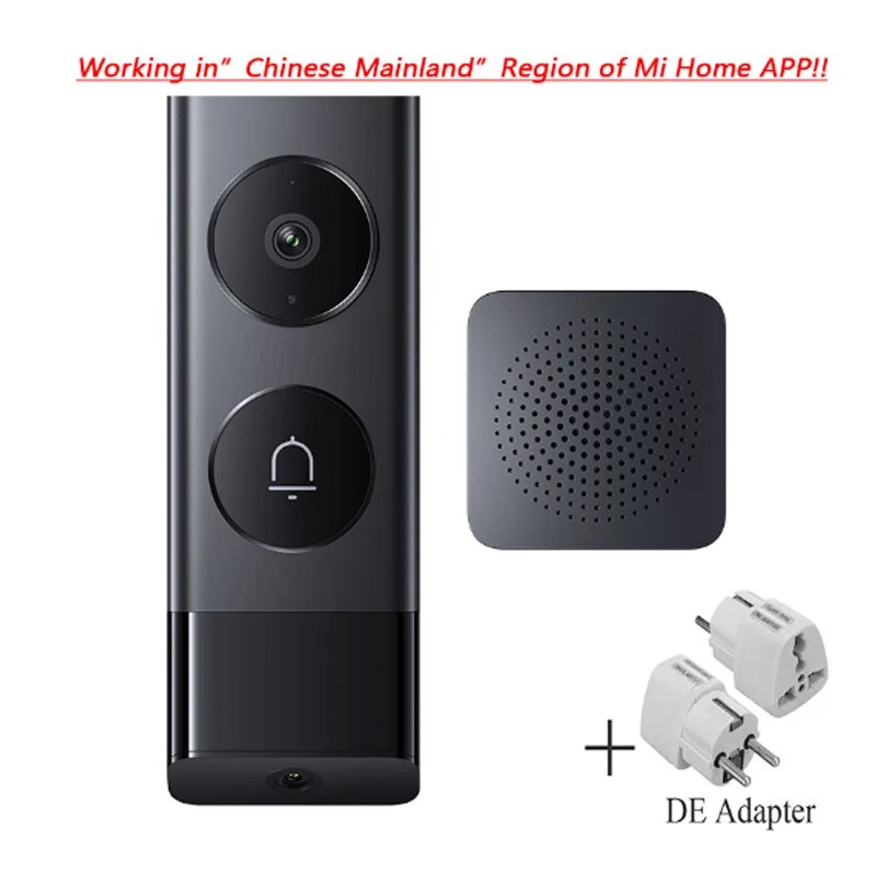 Умный дверной звонок Xiaomi 4 Pro с двумя объективами 5MP HD 150, широкоугольный инфракрасный видеодомофон ночного видения, память 32 ГБ для приложения Mihome