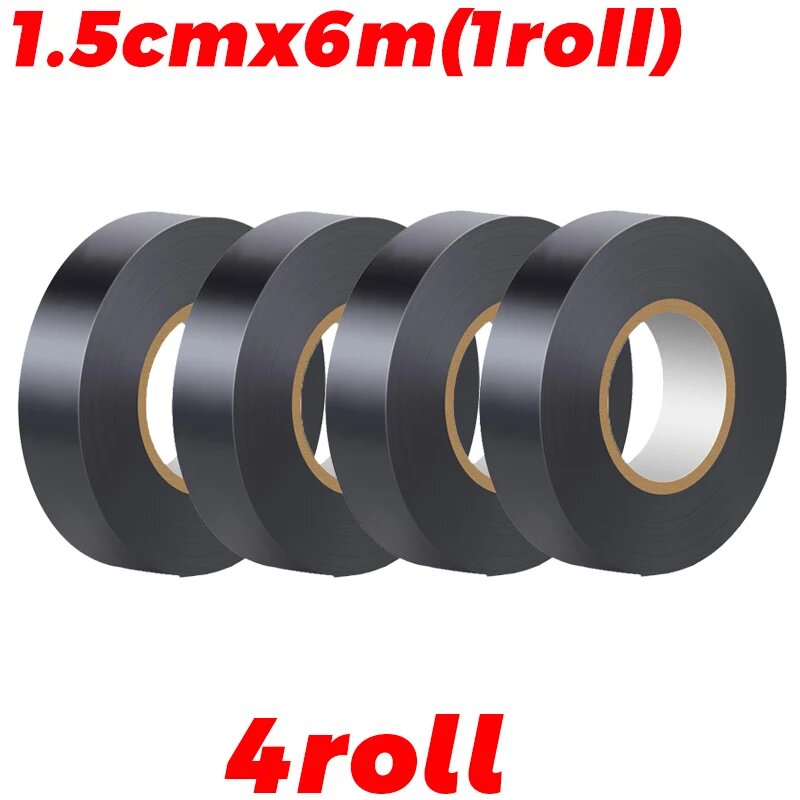 Черная водонепроницаемая изолента из ПВХ 6 метров 4Rolls (24M)