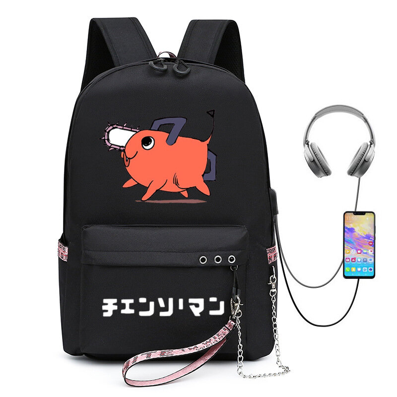 Новый рюкзак в стиле аниме «Человек с бензопилой», сумка для компьютера, сумка для компьютера, периферийные устройства, студенческая школьная сумка