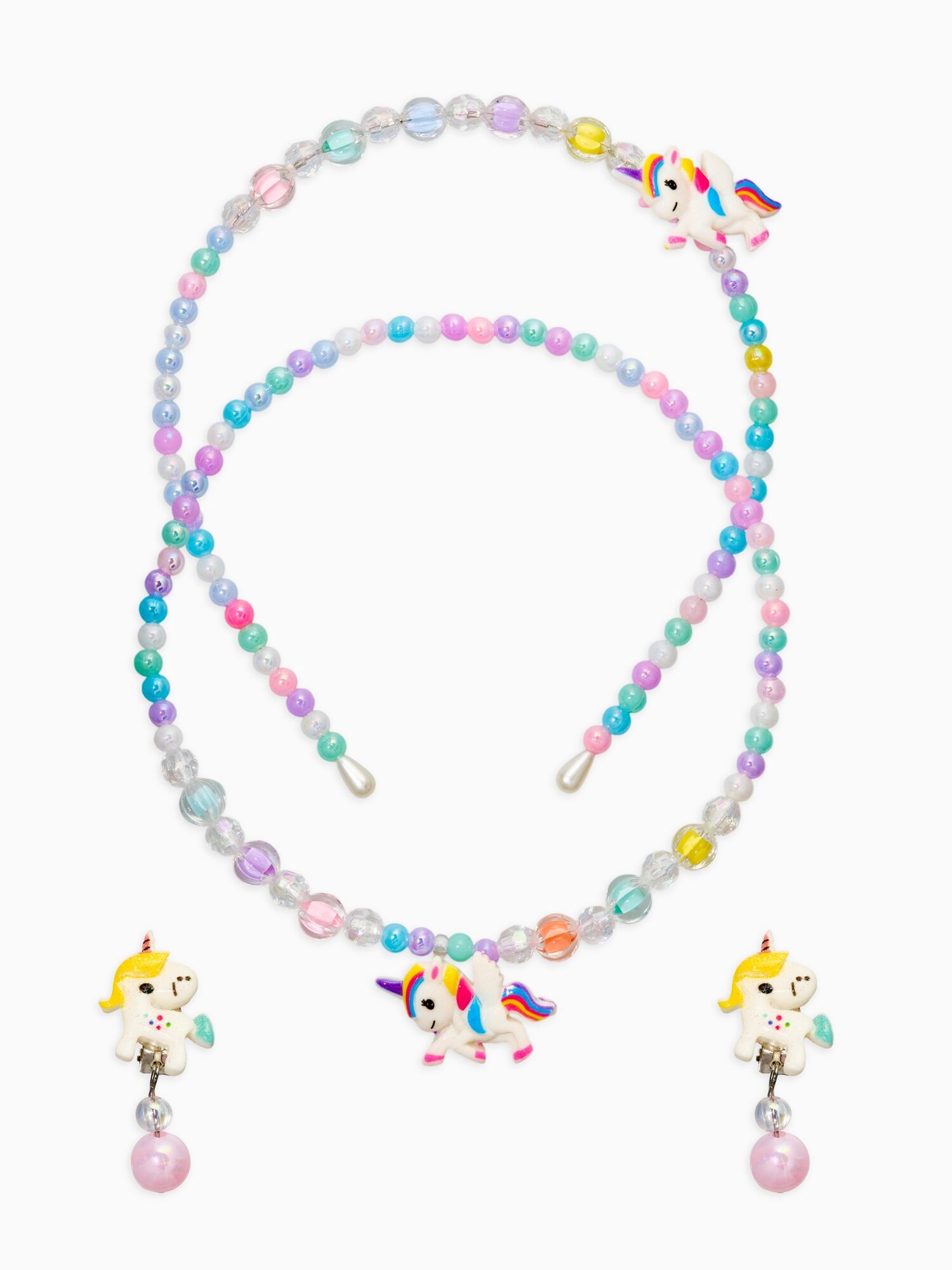 Комплект бижутерии: колье, клипсы