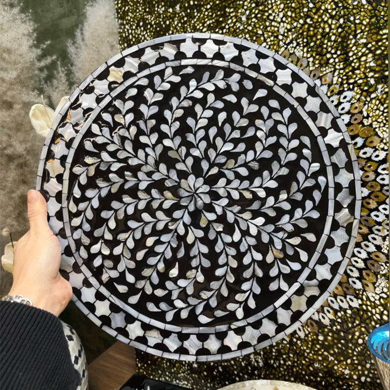 Черная подставка с ракушкой 35 см, устойчивая к теплу для кухни, в стиле Нордик