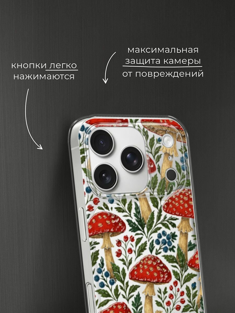 Чехол на Apple iPhone 17 Pro / Айфон 17 Про с принтом Мухоморы — фото 1