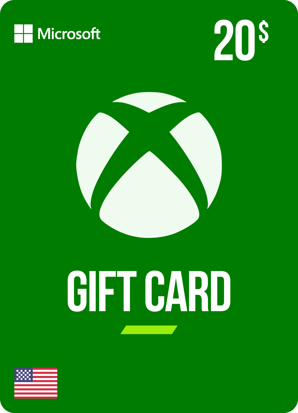 Пополнение счета Xbox, 20 USD, США | Цифровой код, подарочная карта | Xbox Gift Card USA