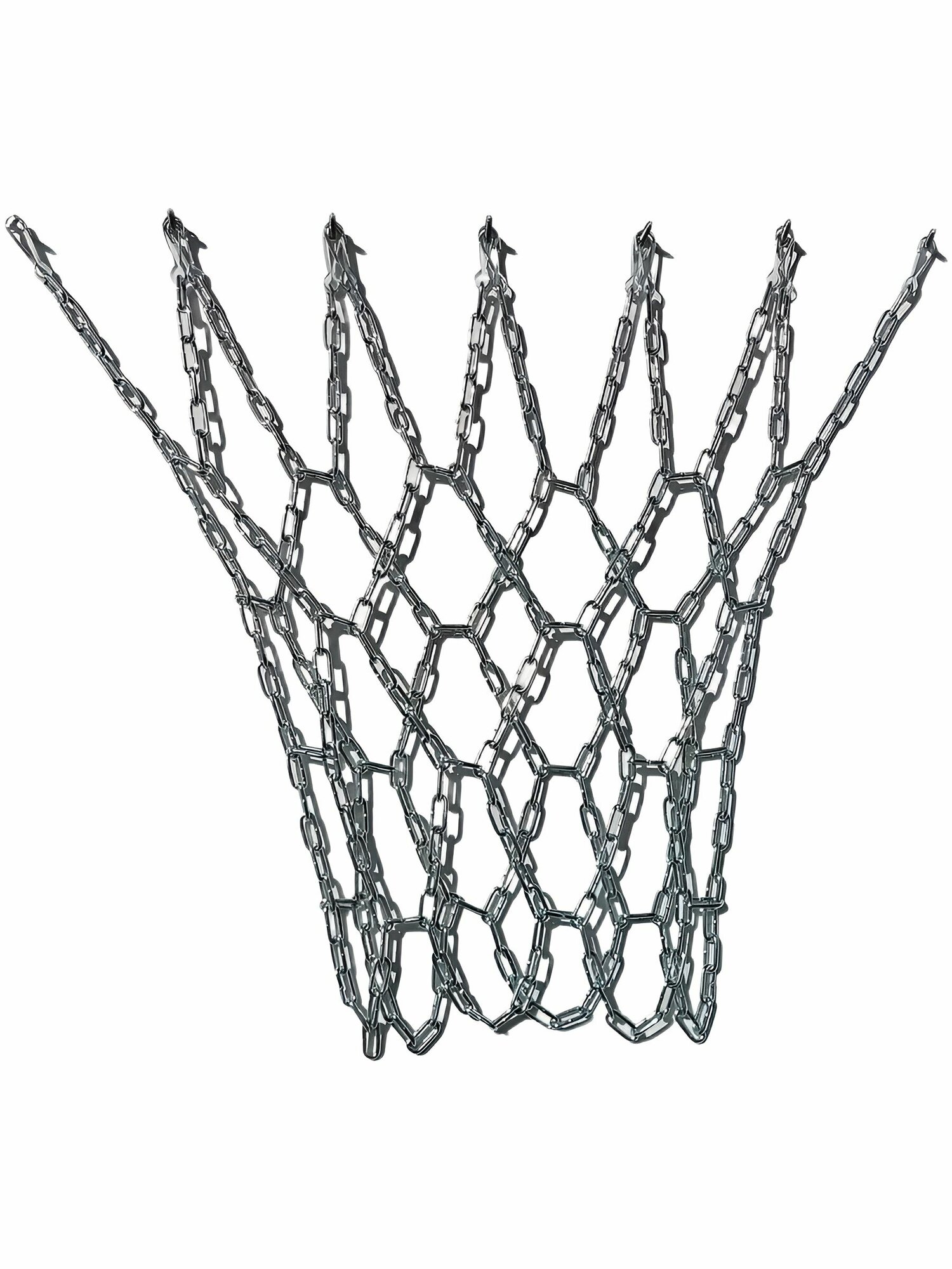 Антивандальная баскетбольная сетка металлическая короткозвенная 3 мм на 10 пос. мест с карабинами