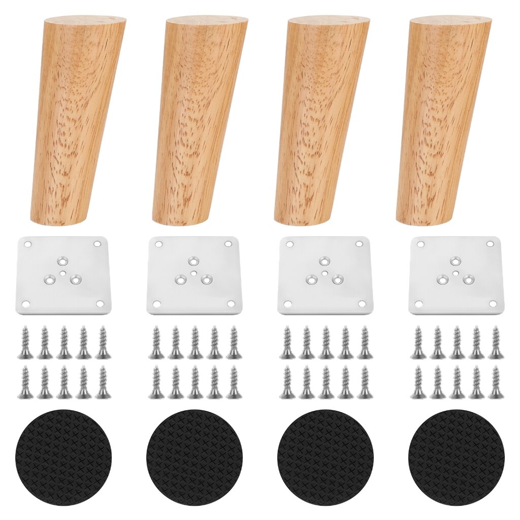 4 комплекта аксессуаров для ножек шкафа из массива дерева-12 см-наклонные