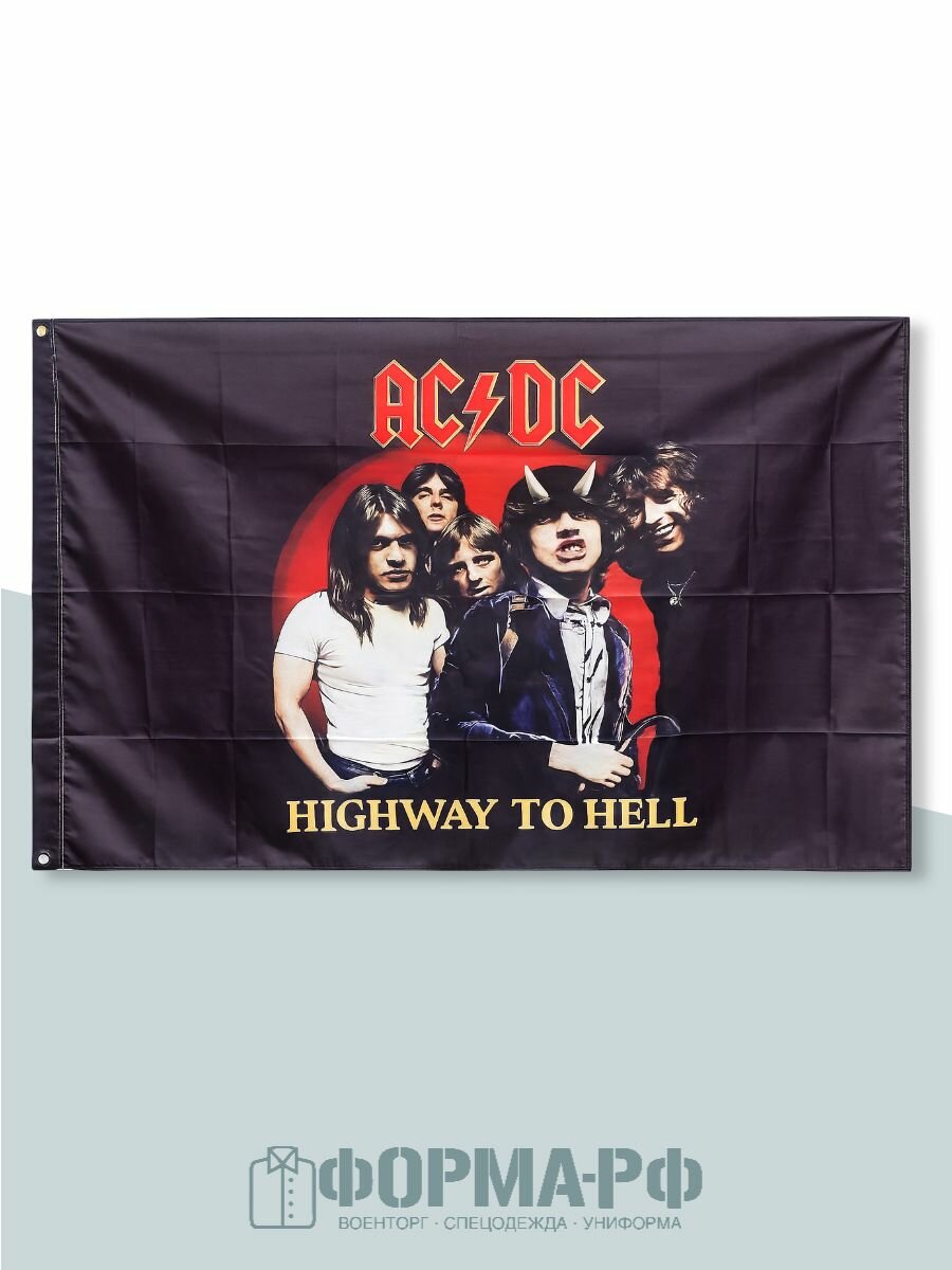 Флаг с принтом группа AC DC (highway to hell)