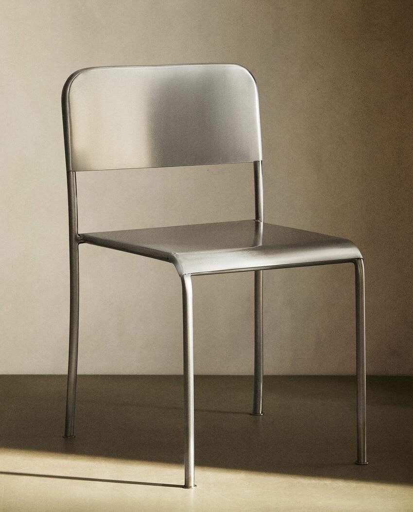 Стул ZARA HOME 7397/073/851 - из нержавеющей стали, 80 x 46 x 46 см, цвет серебристый
