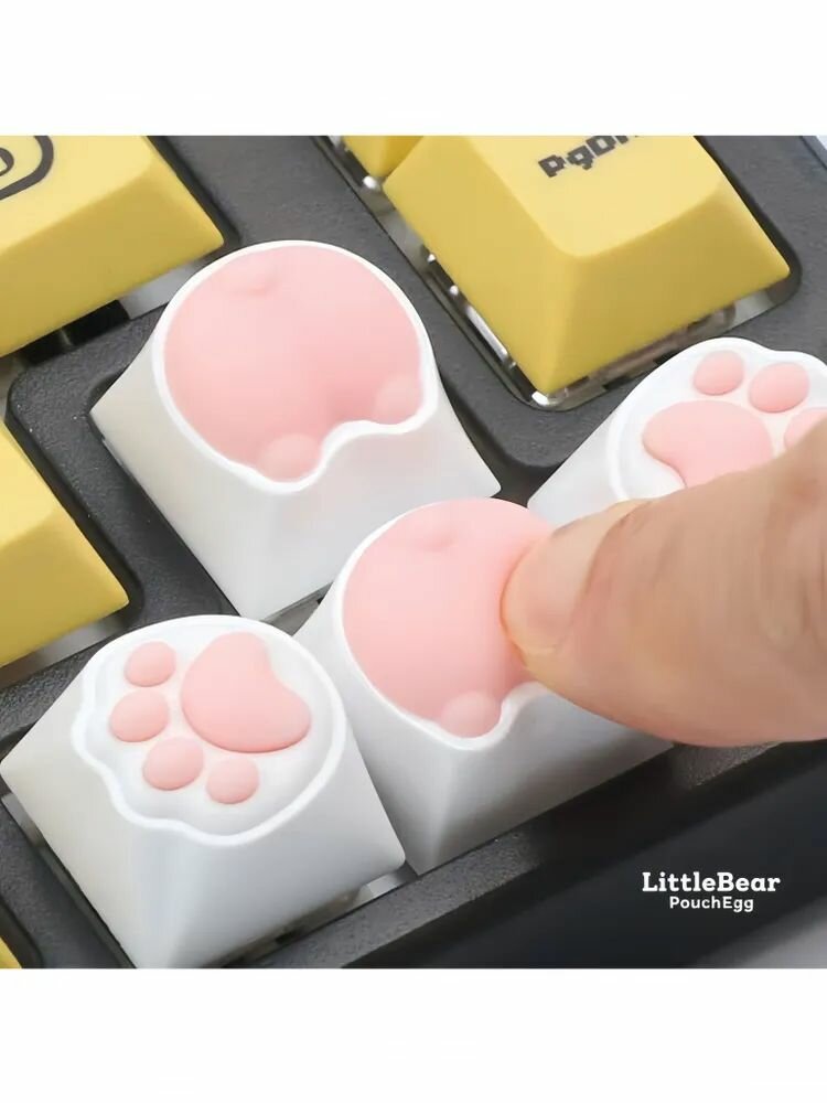 Кейкапы для клативиатуры - Антистресс клавиши 4 шт. с мягкими Q-эффектом и милым дизайном