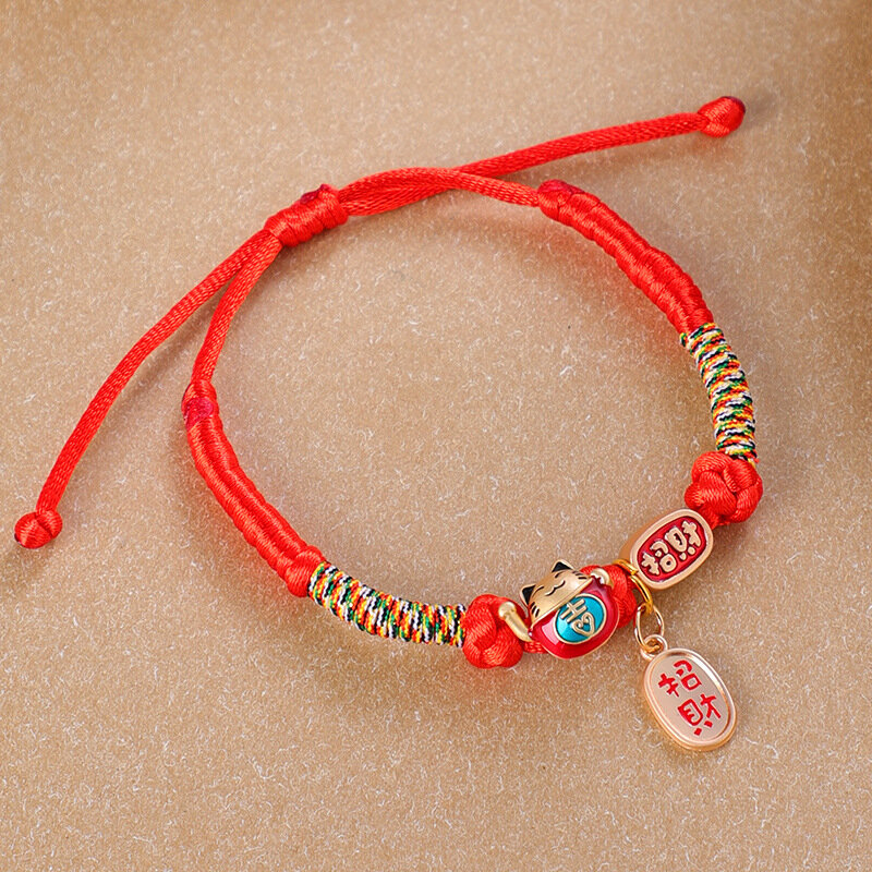 Национальный ветер домашнее животное кошачий ошейник благоприятная удача Нафо кошка красная веревка Шея собака