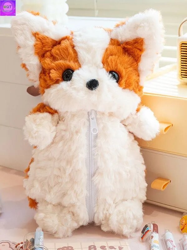 Плюшевый пенал с Стисом, милые канцелярские товары, форма корги