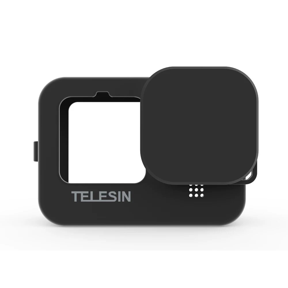 TELESIN GoPro 12/11/10/9 Силиконовый Чехол - Черный, Ударопрочный и Устойчивый к Жире Защитный Чехол
