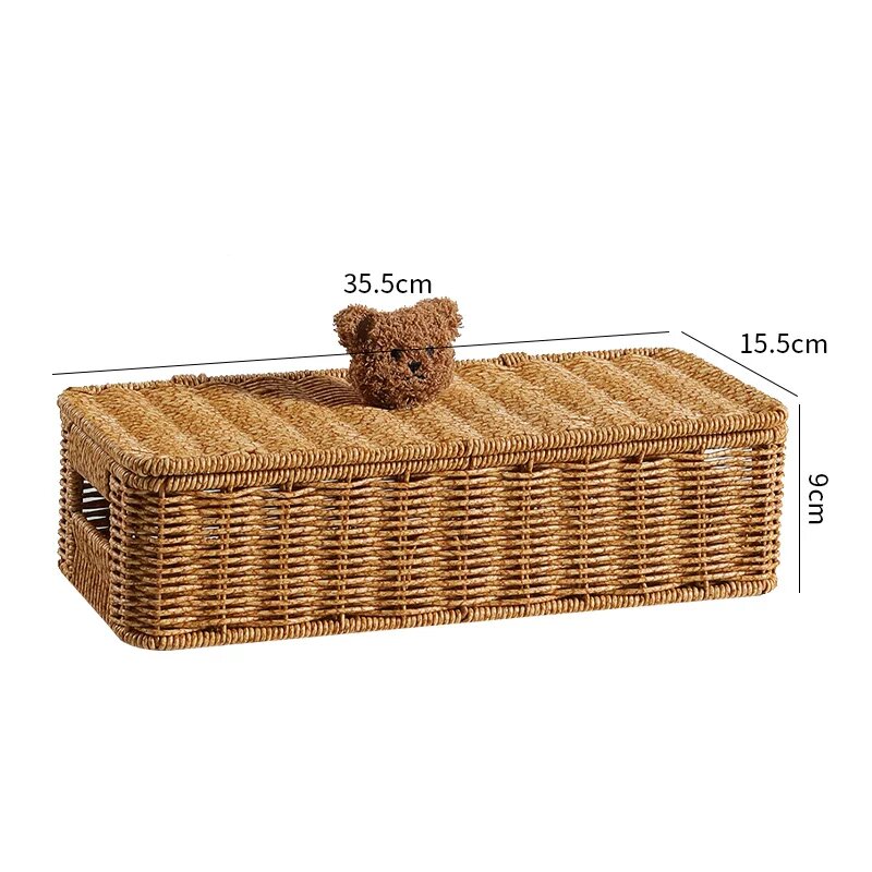 Коробка для хранения Kens Creative Bear, настольная, ручной работы, имитация ротанга, для спальни, для ювелирных
