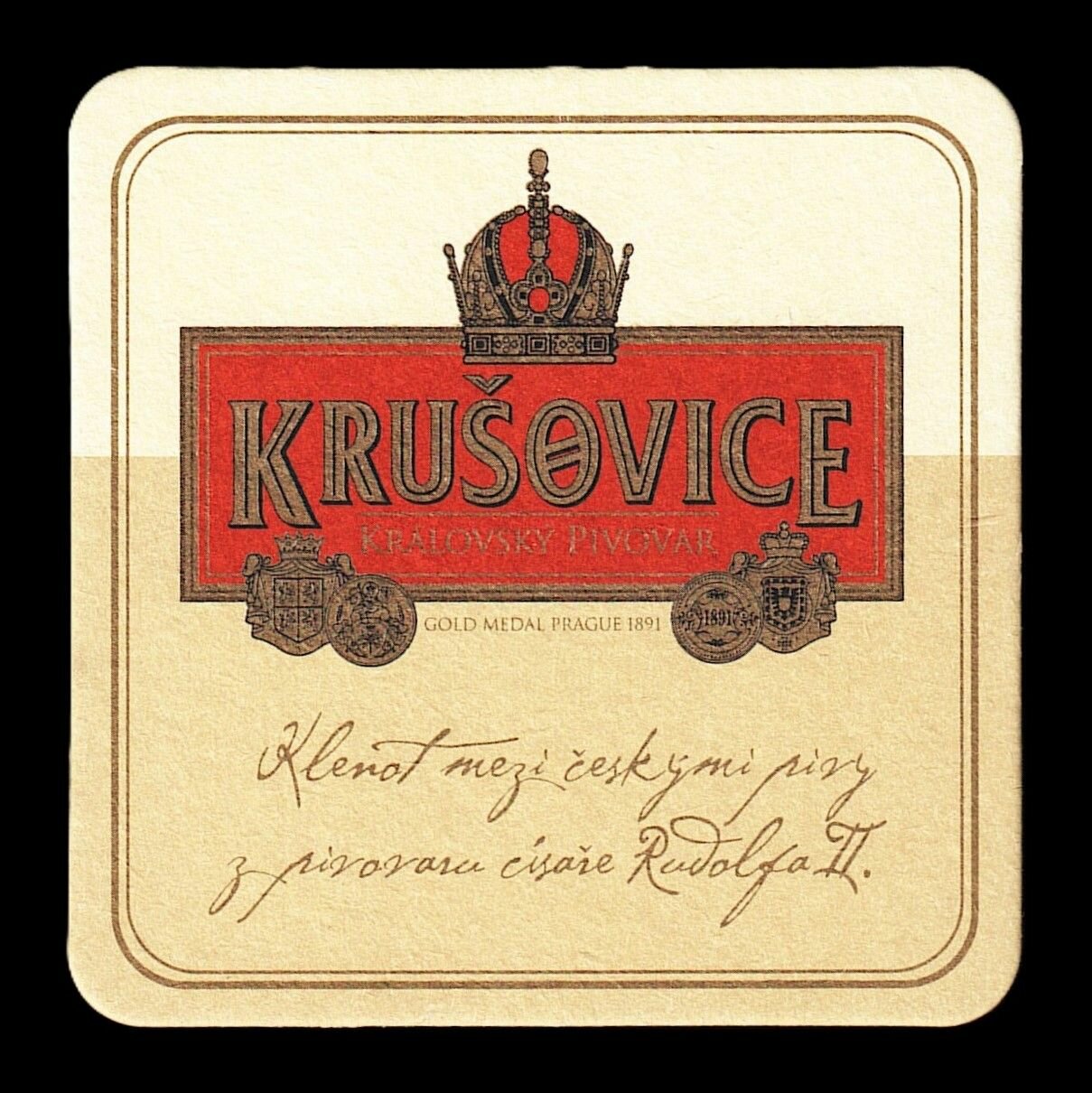 Бирдекель (костер) Krusovice white Чехия (подставка под пивной бокал)