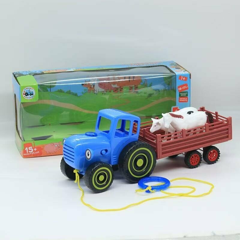 Игрушка, Большой Синий Трактор, с прицепом и животными